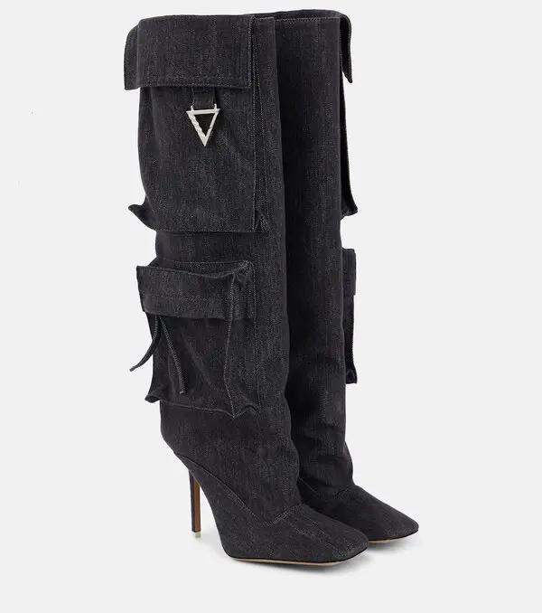 Attico Sienna Denim Knee-high Boots