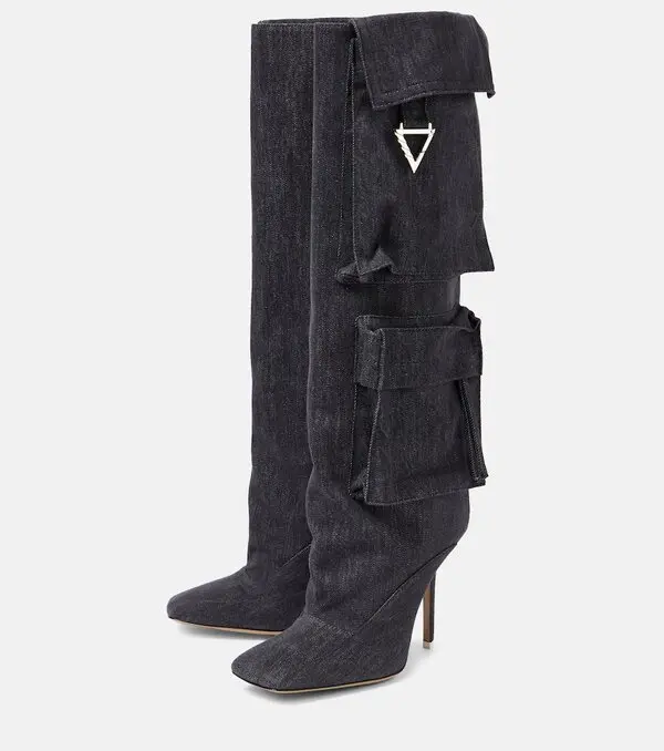 Attico Sienna Denim Knee-high Boots