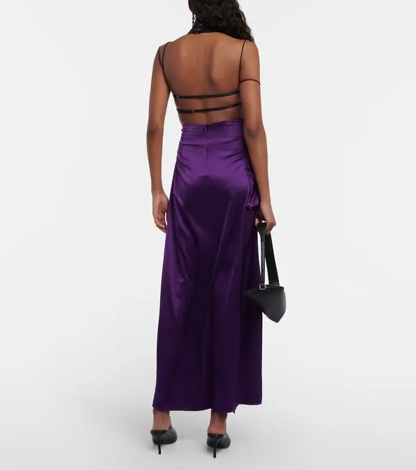 DIDU Mesh-paneled Satin Bralette