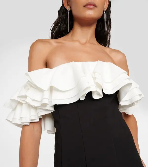 Staud Kiara Off-the-shoulder Ruffled Mini Dress