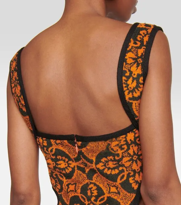 MARINE SERRE Jacquard Cut-out Mini Dress