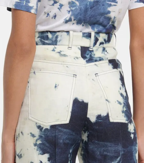 Chloé Tie-dye Linen Flared Trousers