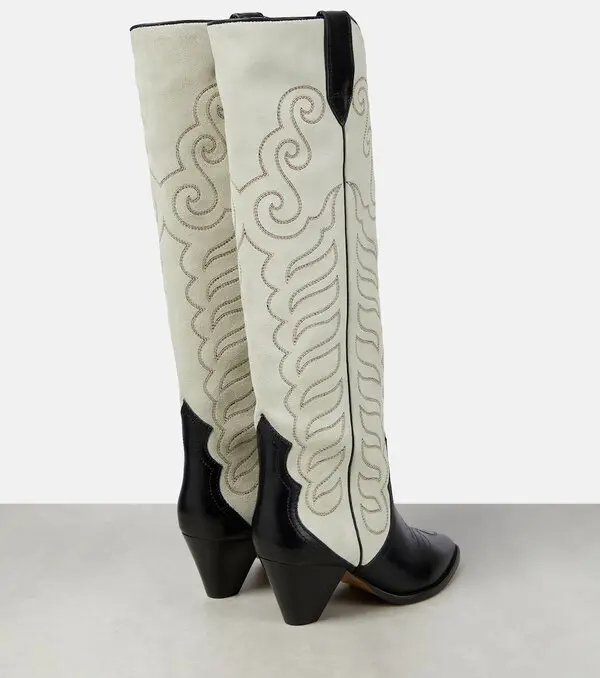 Isabel Marant Étoile Liela Leather And Suede Cowboy Boots