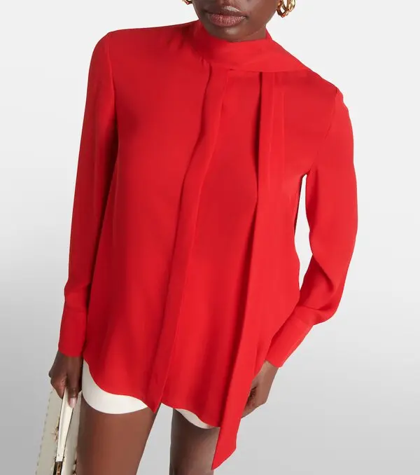 Valentino Garavani Bow Detail Silk Blouse