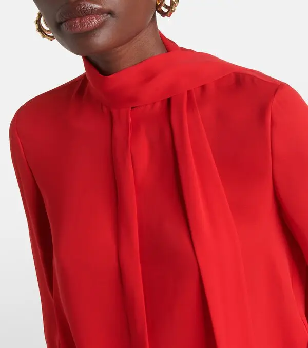 Valentino Garavani Bow Detail Silk Blouse