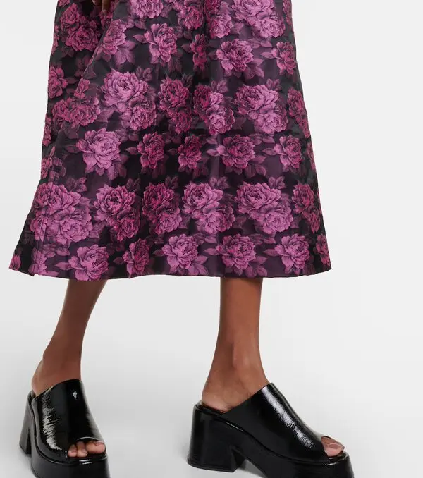 GANNI Floral Jacquard Midi Dress