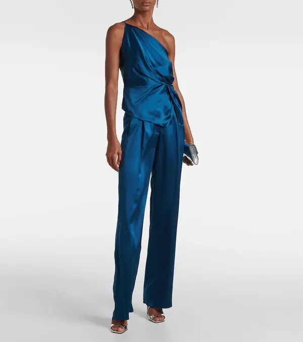 THE SEI Silk Satin Wide-leg Trousers