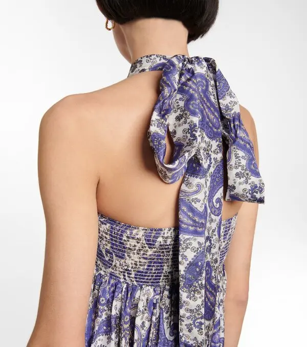 Zimmermann Devi Silk Halterneck Midi Dress