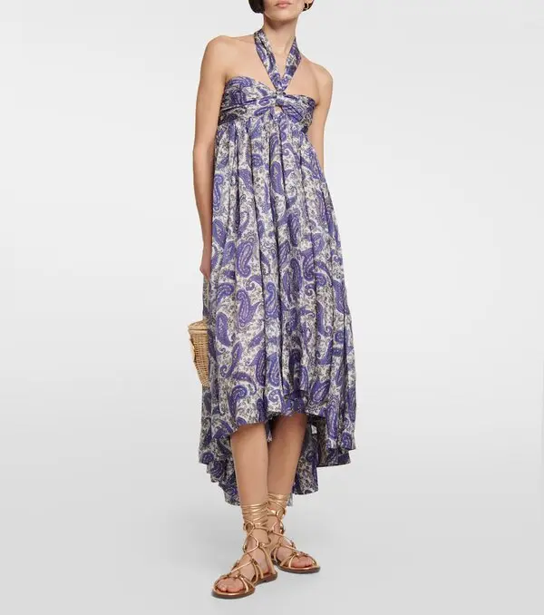Zimmermann Devi Silk Halterneck Midi Dress