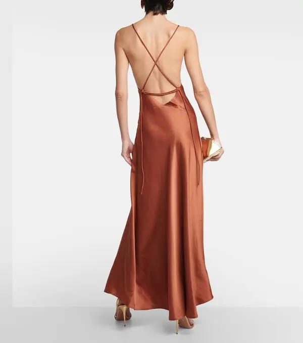 Polo Ralph Lauren Asymmetric Satin Maxi Dress