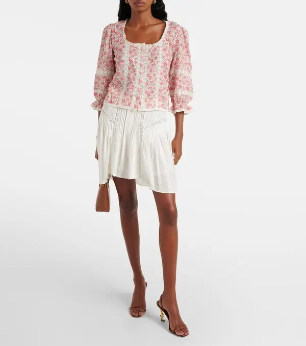 Rixo Jacques Floral Cotton Voile Blouse
