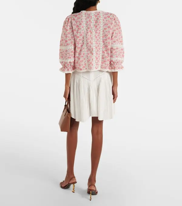 Rixo Jacques Floral Cotton Voile Blouse