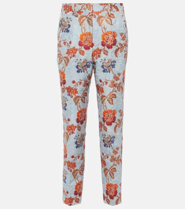 Etro Floral Jacquard Tailored Pants - Multicoloured