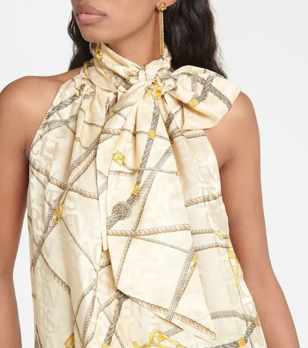 Versace Halter Neck Top With Bow Detail
