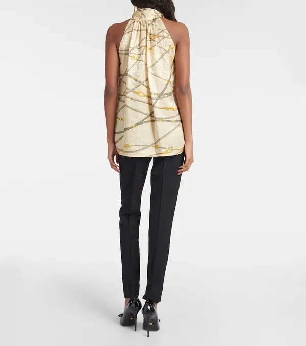 Versace Halter Neck Top With Bow Detail