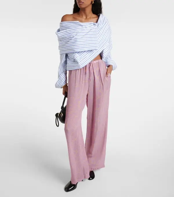 Dries Van Noten Printed Wide-leg Trousers