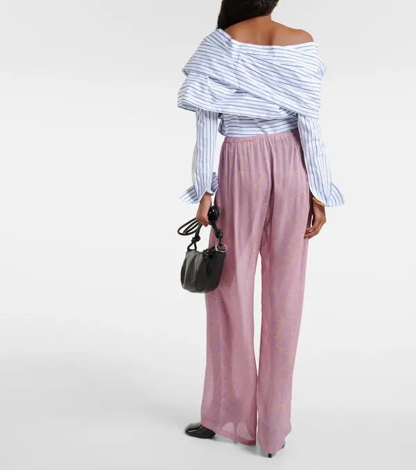 Dries Van Noten Printed Wide-leg Trousers