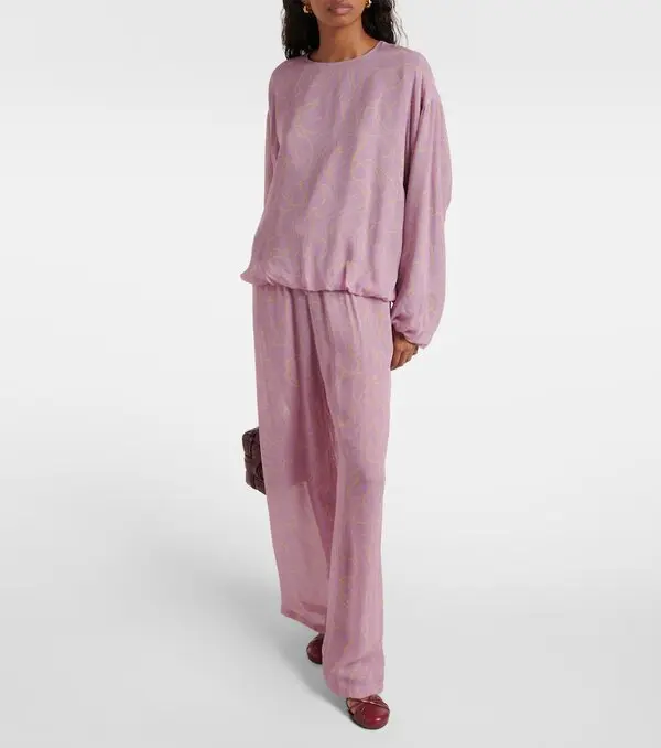 Dries Van Noten Printed Wide-leg Trousers