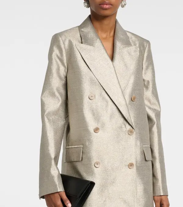 JOSEPH Chapone Metallic Double-breasted Blazer