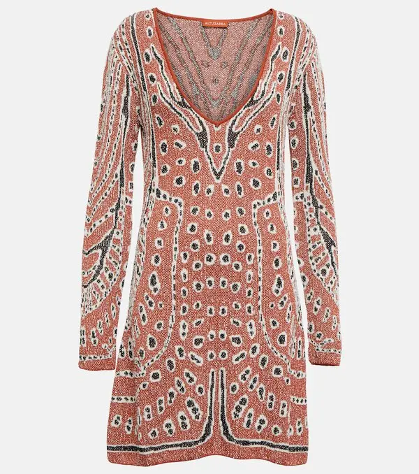 Altuzarra Leone Jacquard Mini Dress In Henna Jacquard