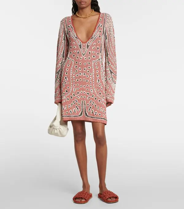 Altuzarra Leone Jacquard Mini Dress In Henna Jacquard