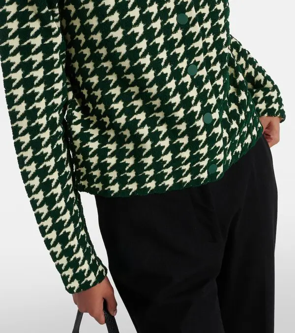 Burberry Houndstooth Cotton-blend Cardigan