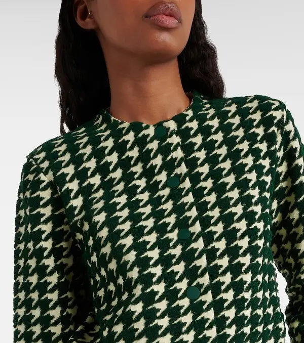 Burberry Houndstooth Cotton-blend Cardigan