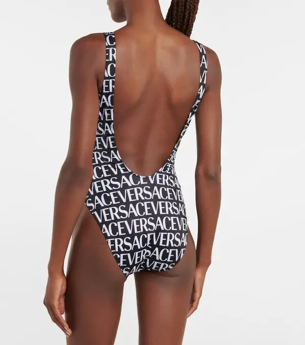 Versace Logo Print One-piece Swimsuit