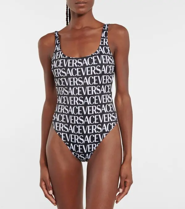 Versace Logo Print One-piece Swimsuit