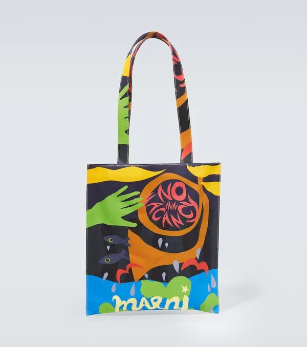 Marni X No Vacancy Inn Printed Canvas Tote Bag - Multicoloured
