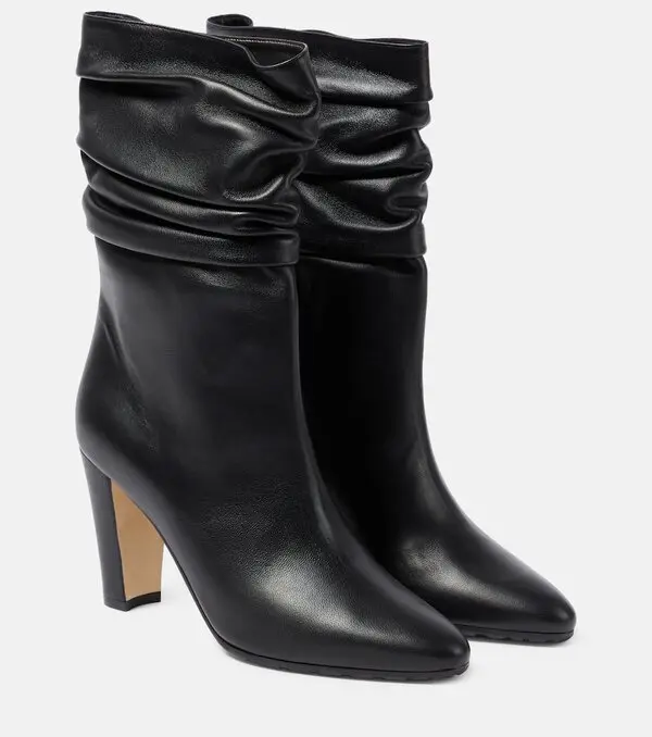 Manolo Blahnik Calasso Leather Ankle Boots