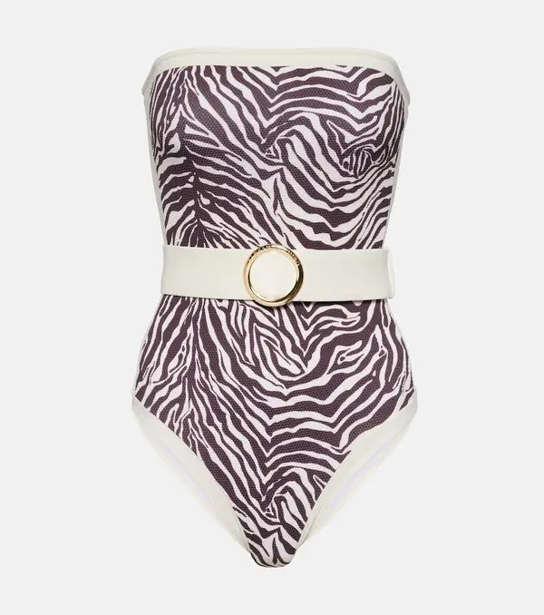 ALEXANDRA MIRO Whitney Zebra-print Swimsuit - Multicoloured