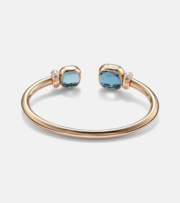 Pomellato Nudo 18kt Rose Gold Cuff Bracelet With Topaz And Diamonds