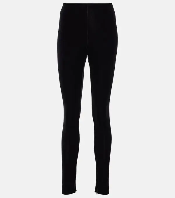 Wardrobe.NYC High-rise Velvet Leggings - Black
