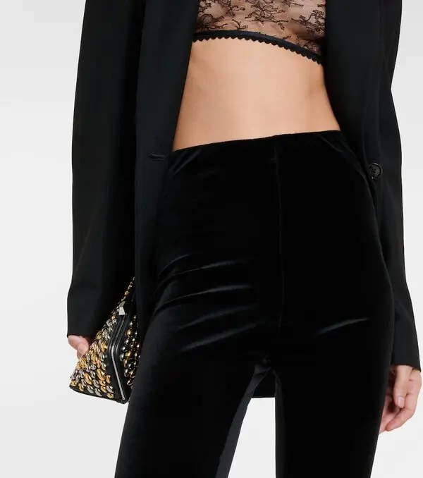 Wardrobe.NYC High-rise Velvet Leggings