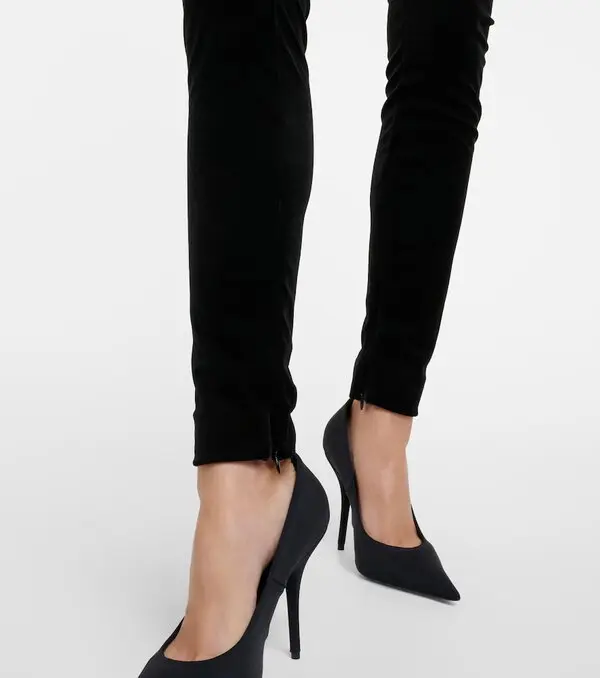 Wardrobe.NYC High-rise Velvet Leggings