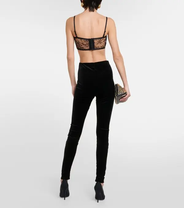 Wardrobe.NYC High-rise Velvet Leggings