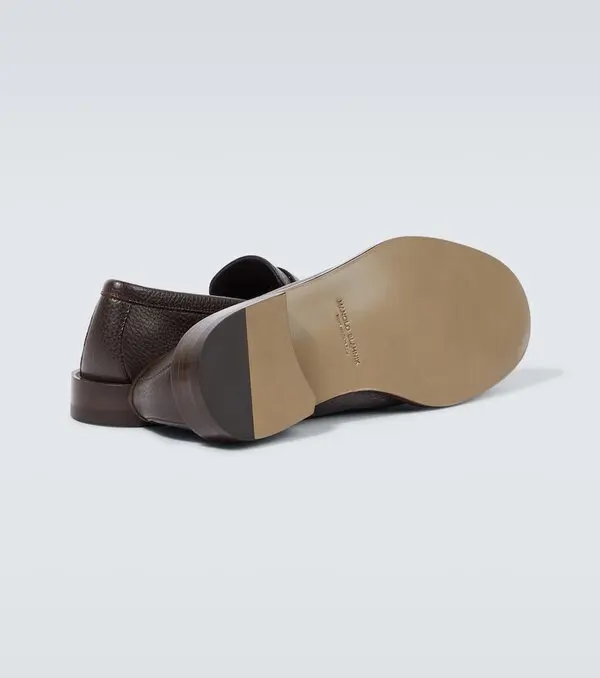 Manolo Blahnik Perry Leather Penny Loafers - Brown