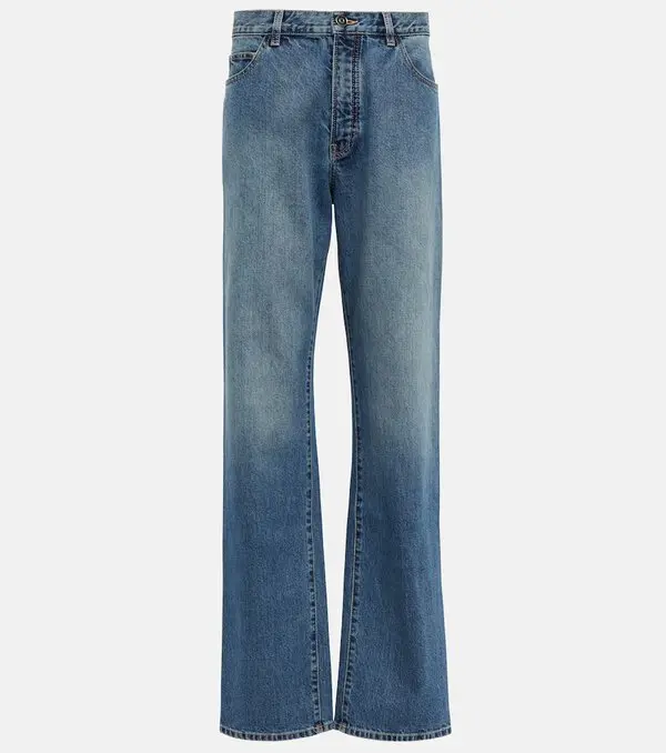Alaïa Lover Low-rise Straight Jeans - Blue