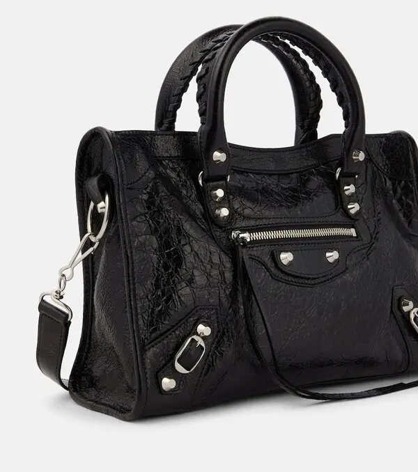 Balenciaga Le City Small Leather Shoulder Bag - Black