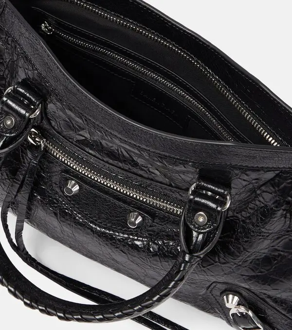 Balenciaga Le City Small Leather Shoulder Bag - Black