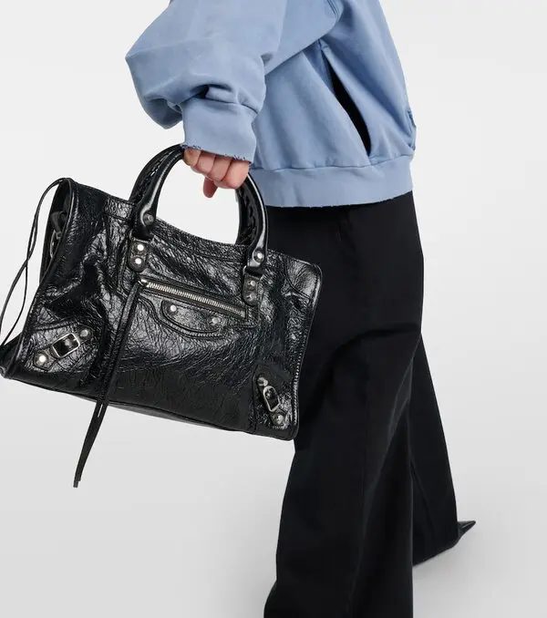 Balenciaga Le City Small Leather Shoulder Bag - Black