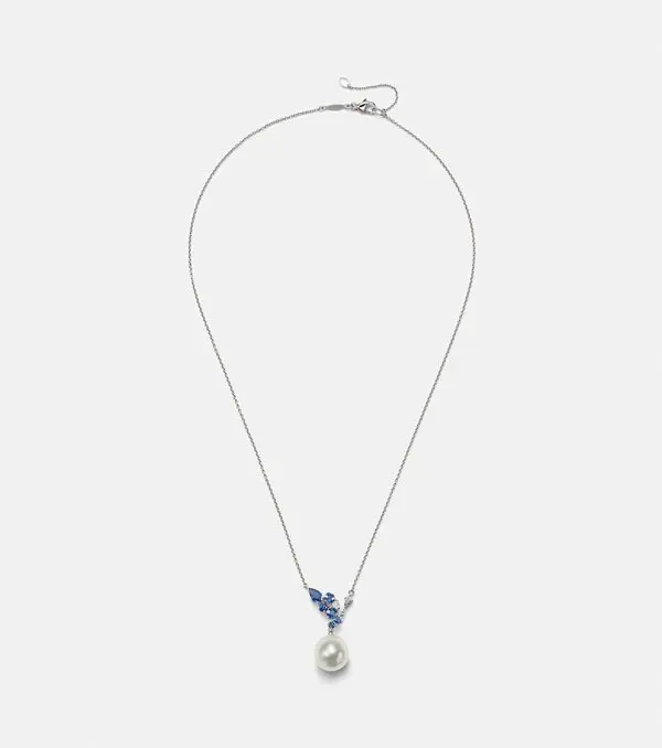 BUCHERER FINE JEWELLERY Romance 18kt White Gold Necklace With Sapphires, Diamonds, And Pearl - Silver