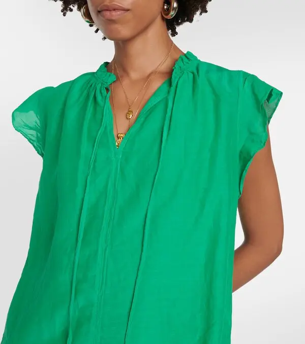 Velvet By Graham & Spencer Melanie Cotton And Silk Voile Top