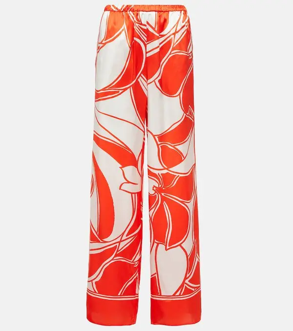 SIR. Ramona Printed Silk Satin Wide-leg Pants - Multicoloured
