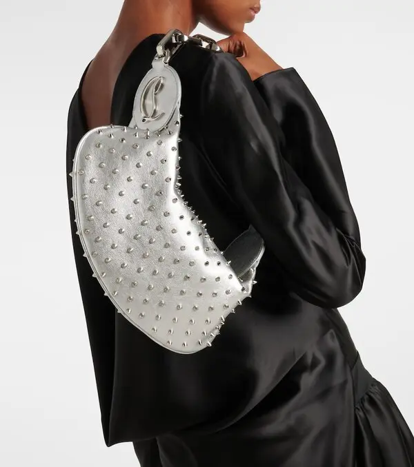 CHRISTIAN LOUBOUTIN Le 54 Spiked Metallic Leather Shoulder Bag
