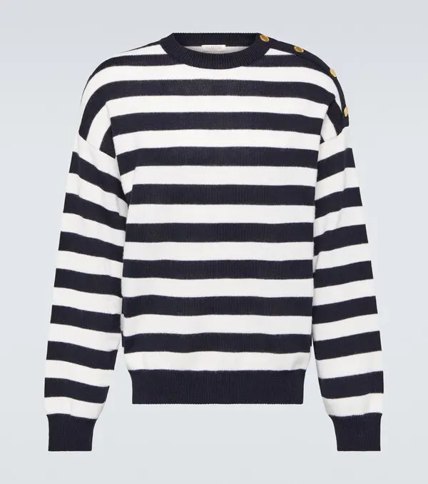Valentino Garavani Striped Cotton And Wool Sweater - Multicoloured