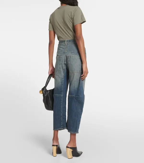 NILI LOTAN Shon High-rise Barrel-leg Jeans - Blue