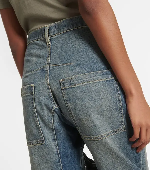 NILI LOTAN Shon High-rise Barrel-leg Jeans - Blue