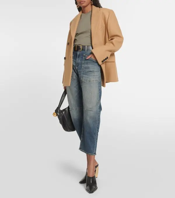 NILI LOTAN Shon High-rise Barrel-leg Jeans - Blue